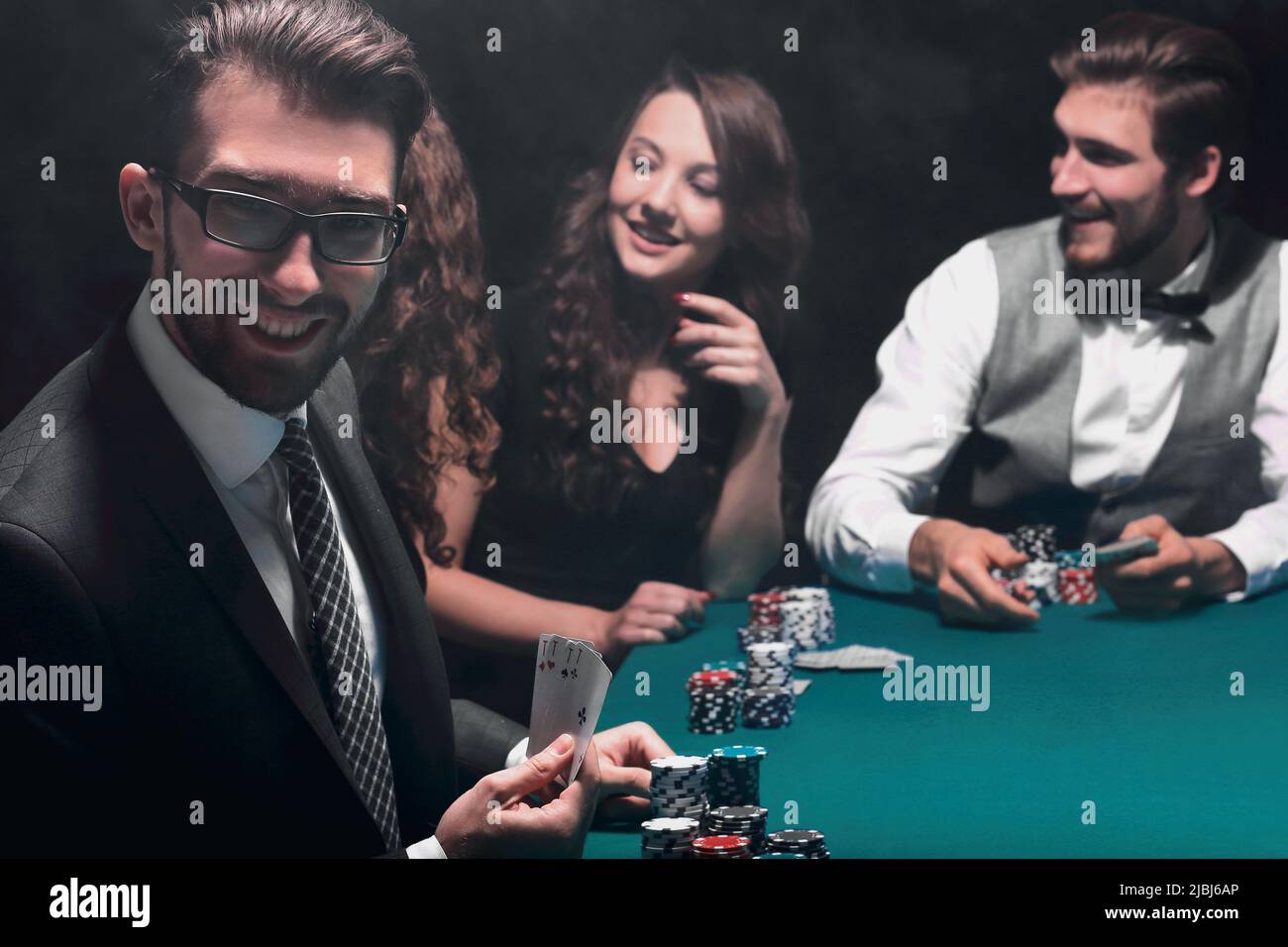 portrait of a poker player Stock Photo - Alamy
