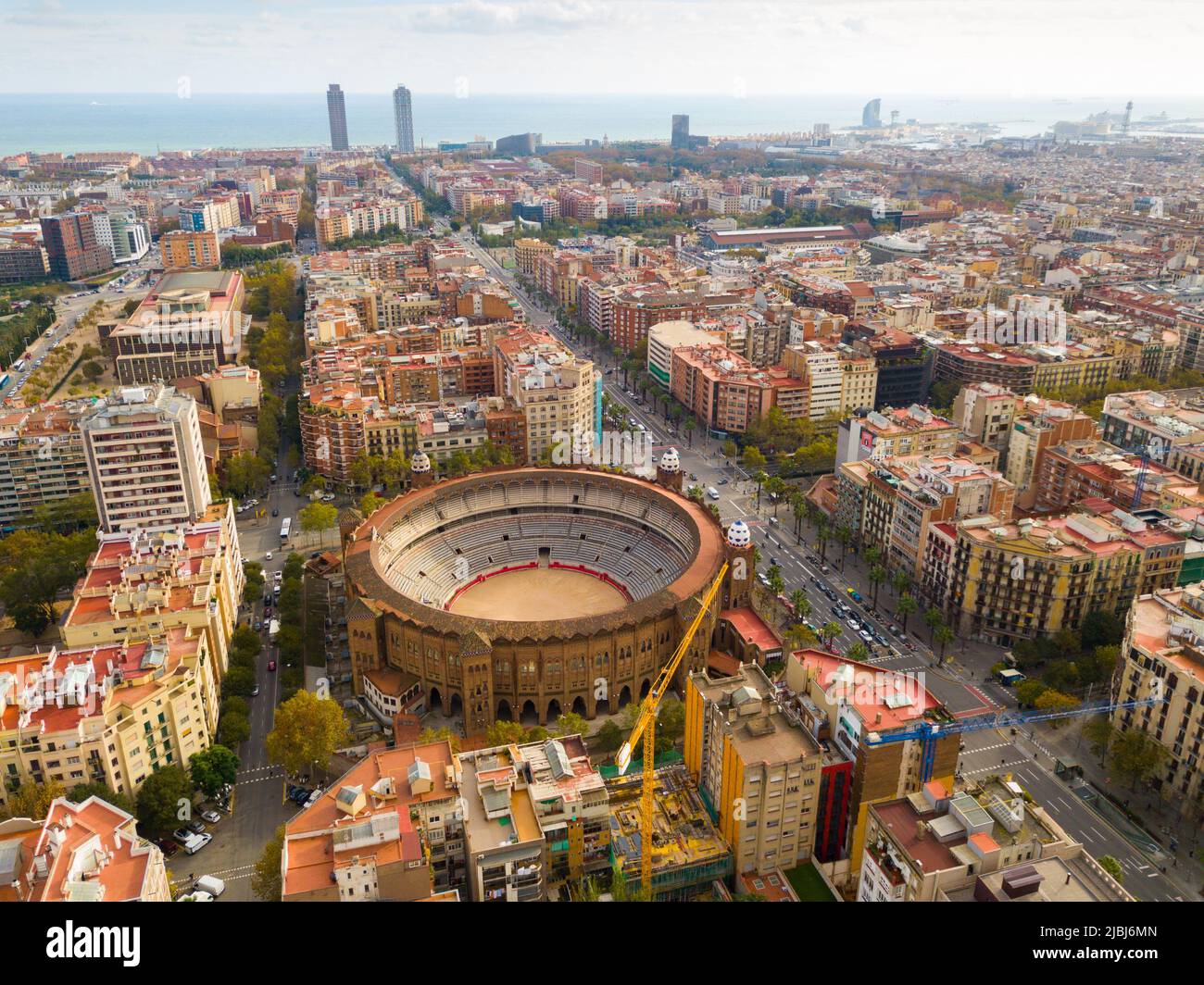 Eixample district and La Monumental Stock Photo - Alamy