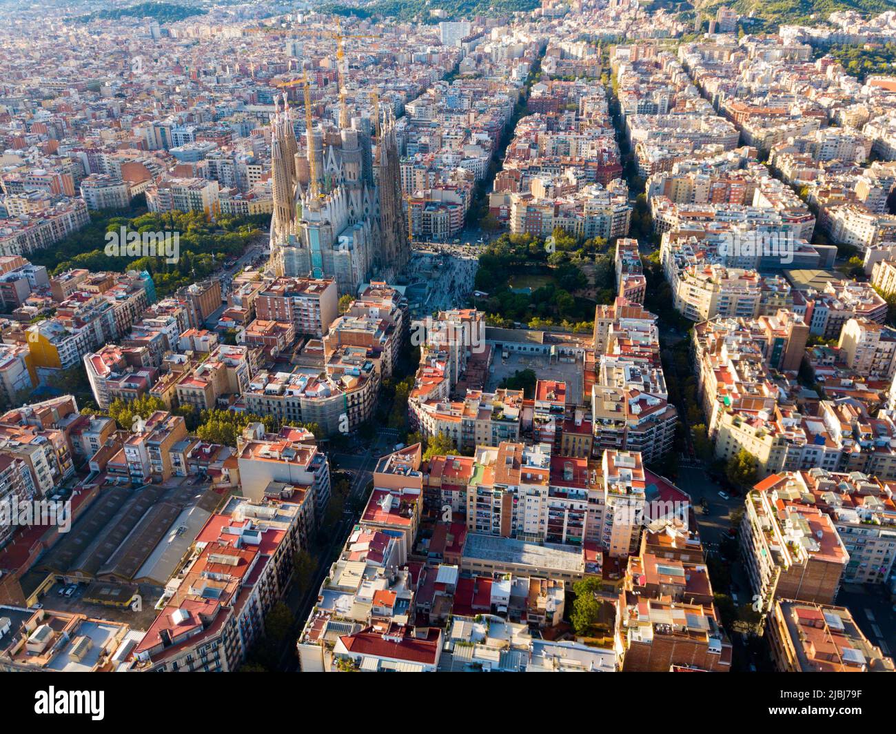 Eixample district, Sagrada Familia, Barcelona Stock Photo - Alamy