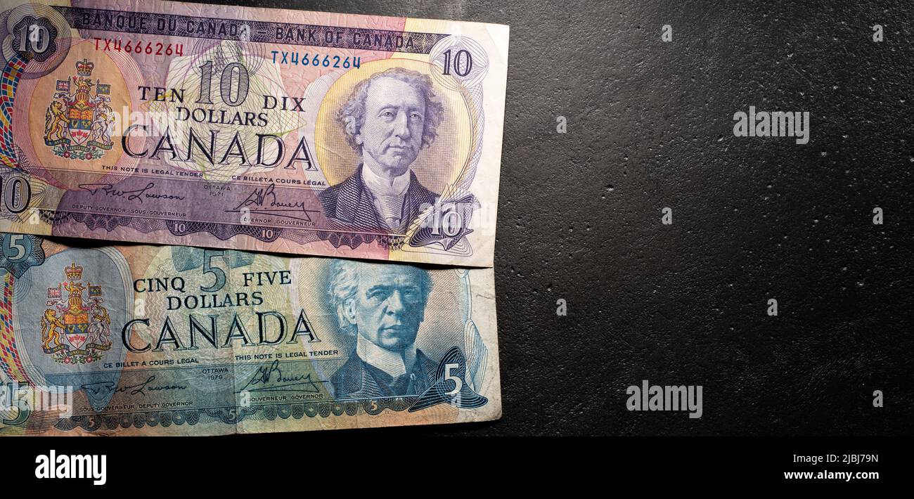 Toronto, Canada - October 30. 2021: Closeup of Canadian Dollar ...