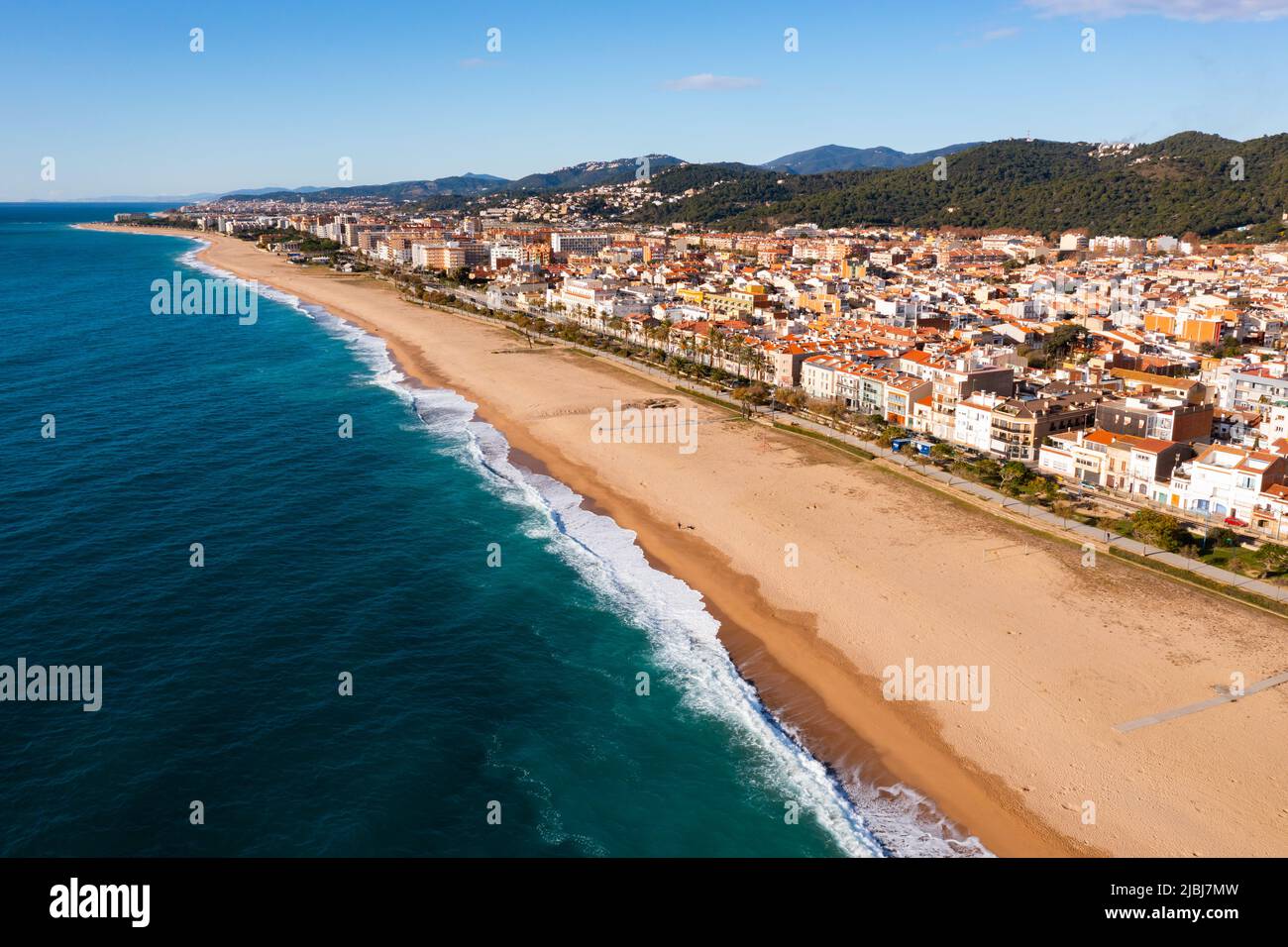 Aerial view of Malgrat de Mar, Spain Stock Photo - Alamy