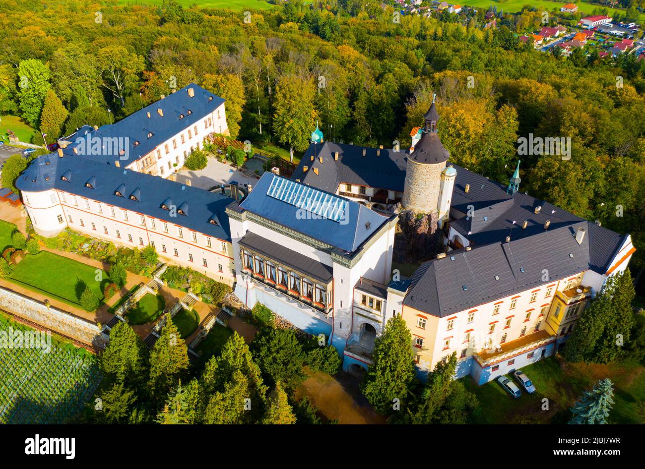 Aerial view of Zbiroh castle, Czech Republic Stock Photo - Alamy