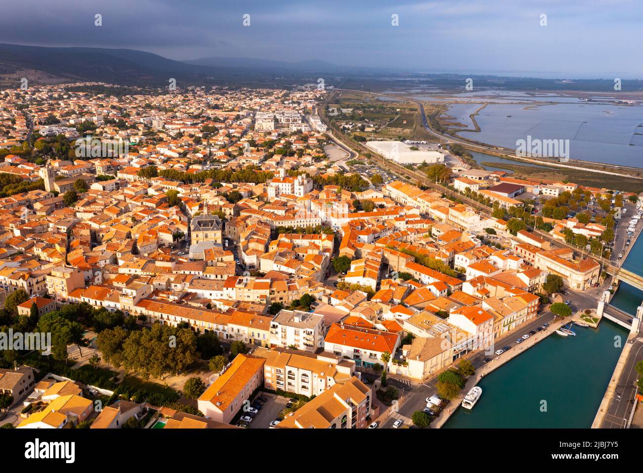 Bird's eye view of Frontignan, south France Stock Photo - Alamy