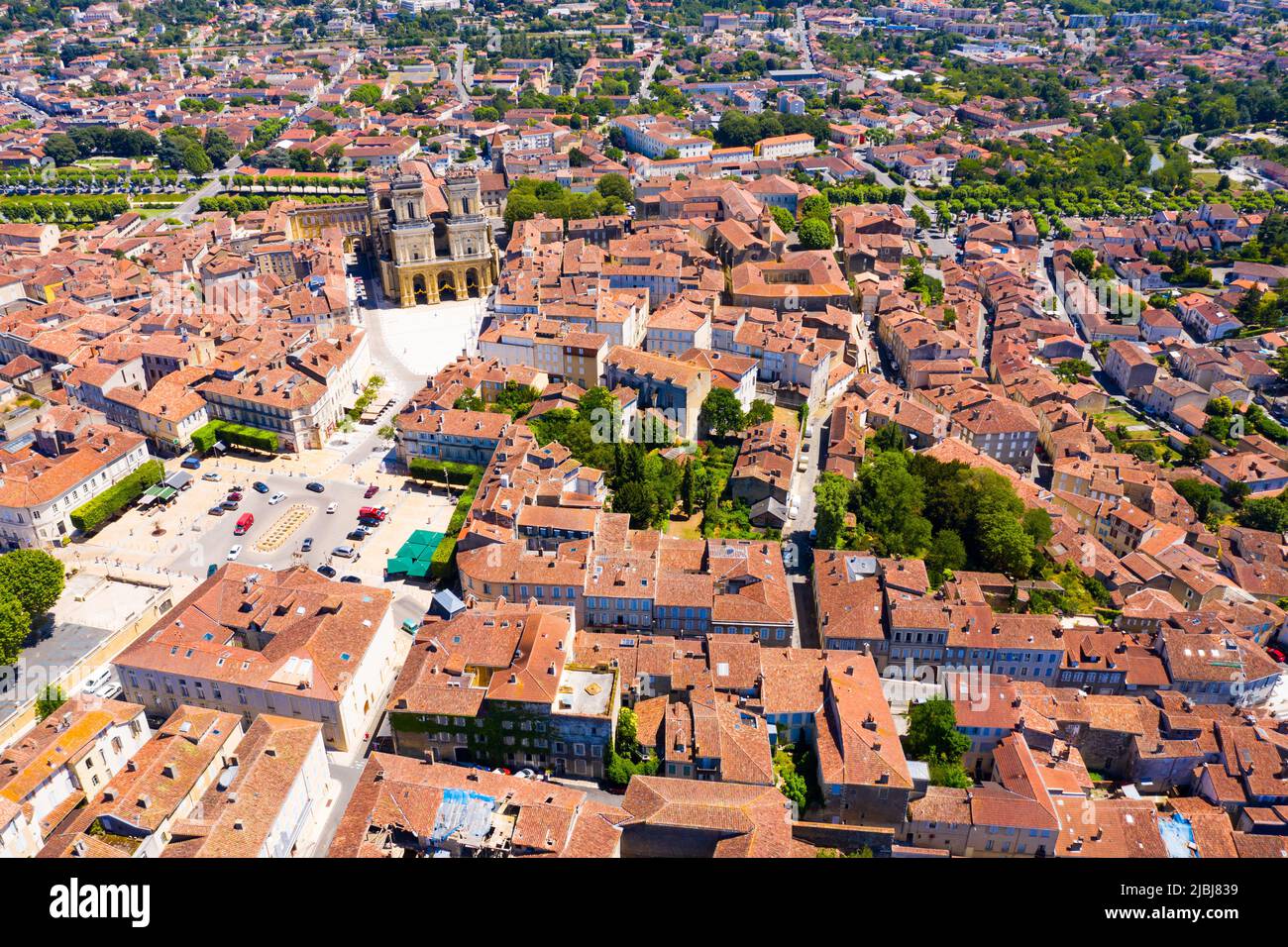 Aerial view of Auch with Cathedral Stock Photo - Alamy