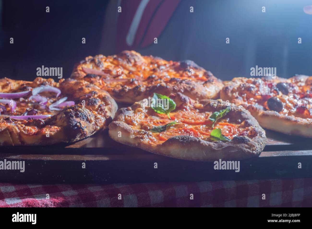 Homemade Italian pizza with natural fermentation, various flavors among ...