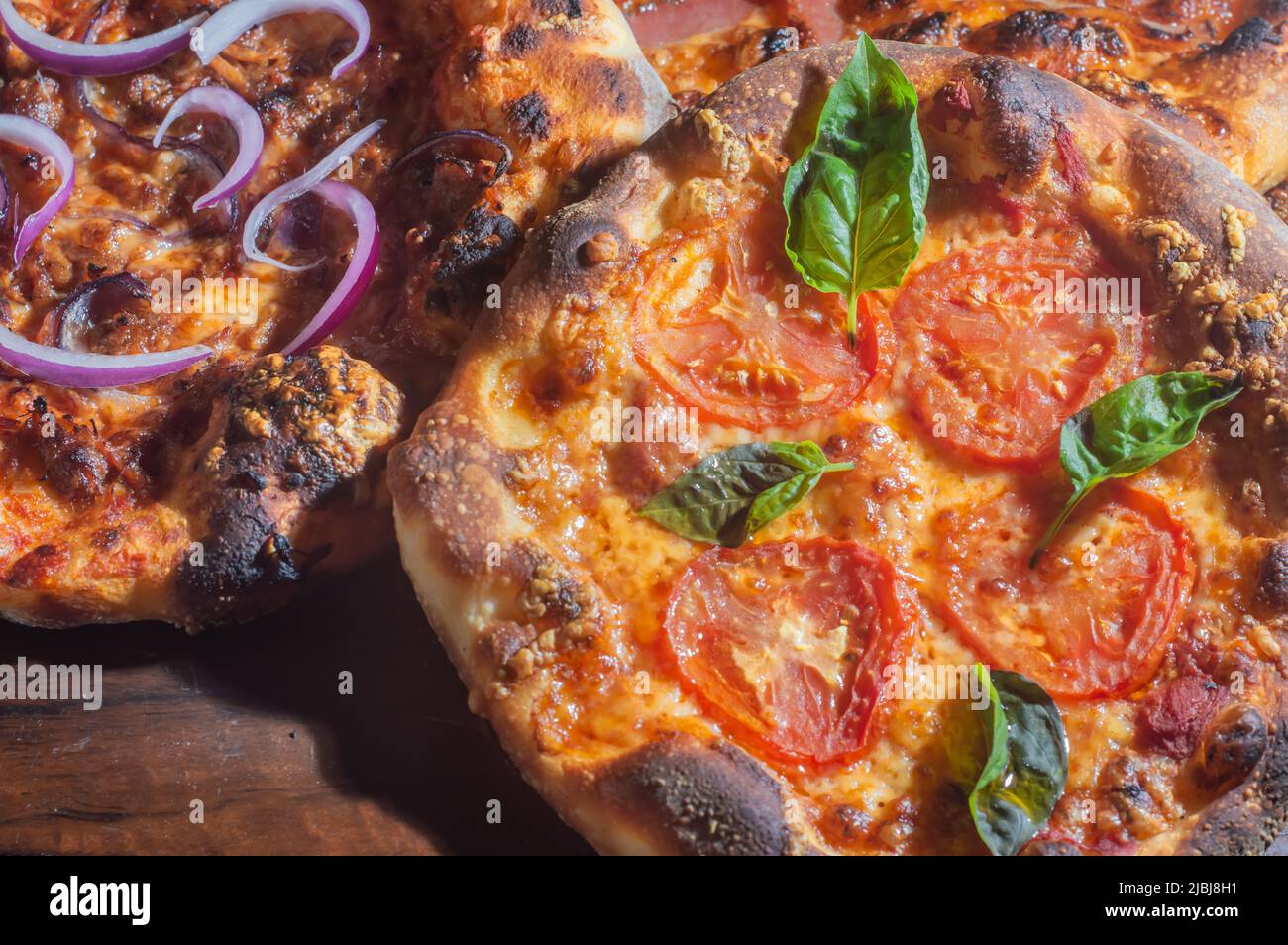 Homemade Italian pizza with natural fermentation, various flavors among ...