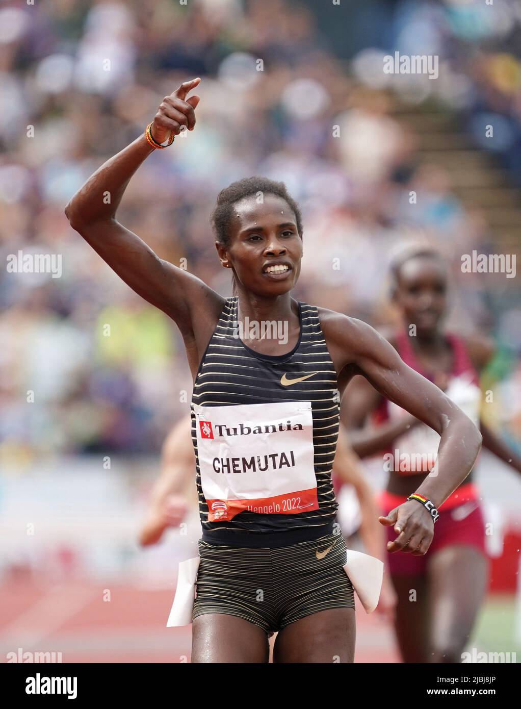 Peruth Chemutai (UGA) finishes first on 3000m steeple women during FBK ...