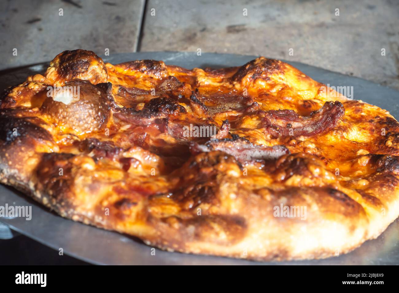 Homemade Italian pizza with natural fermentation, various flavors among ...