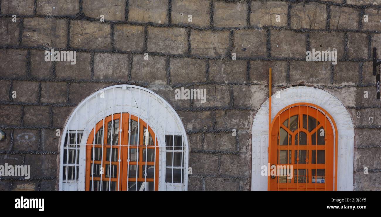 Textures and colors in Barrio Antiguo of Monterrey Mexico Stock Photo ...