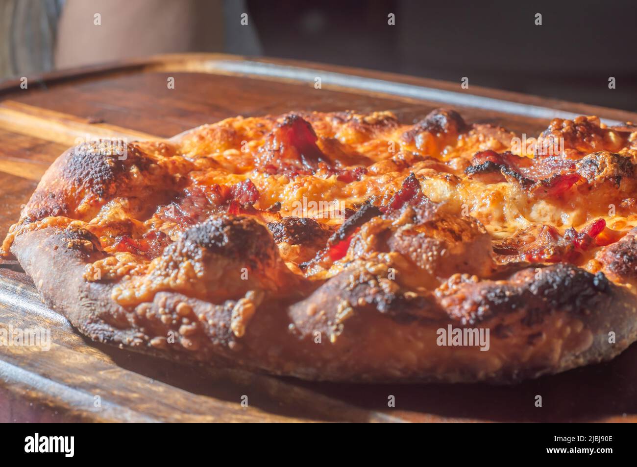 Homemade Italian pizza with natural fermentation, various flavors among ...