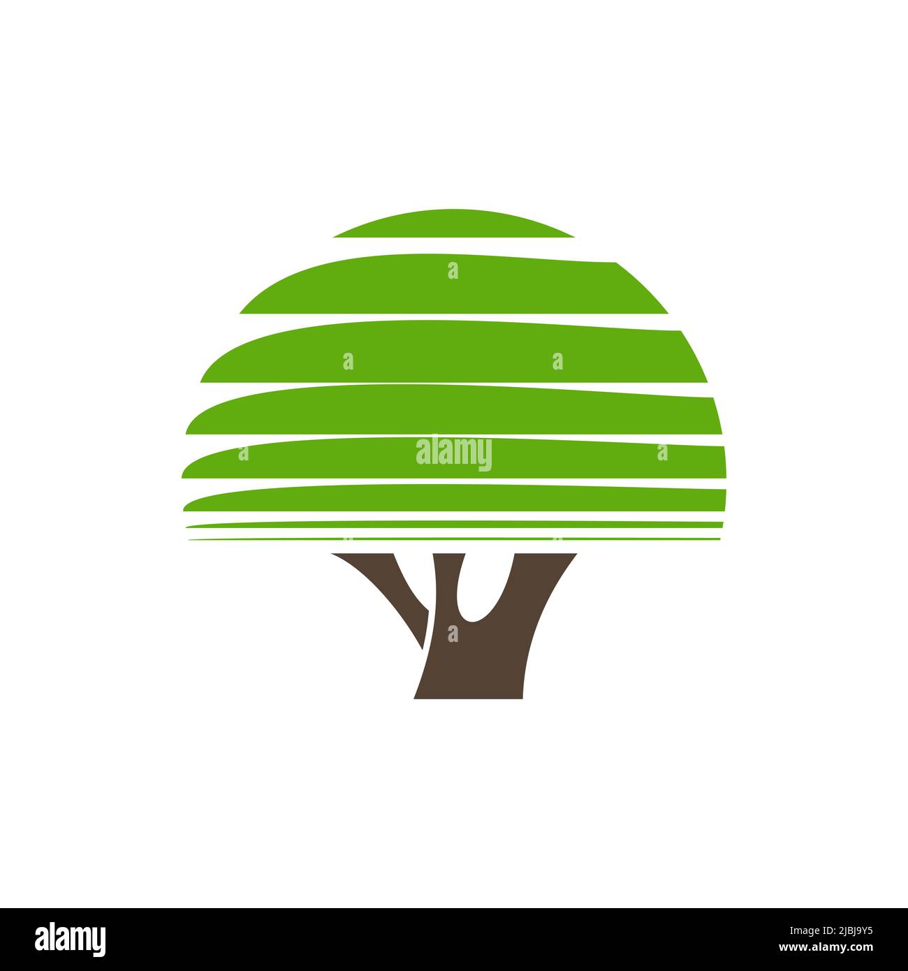 Green garden tree icon. Environment, ecology and botany vector symbol ...
