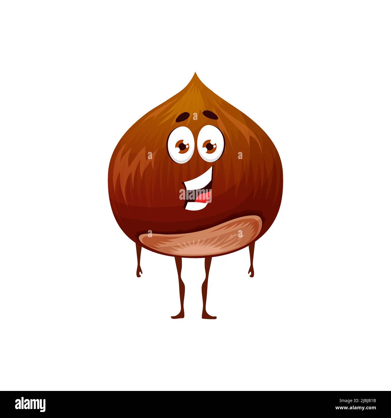 Cartoon hazelnut, cobnut or filbert nut character. Vector funny seed ...