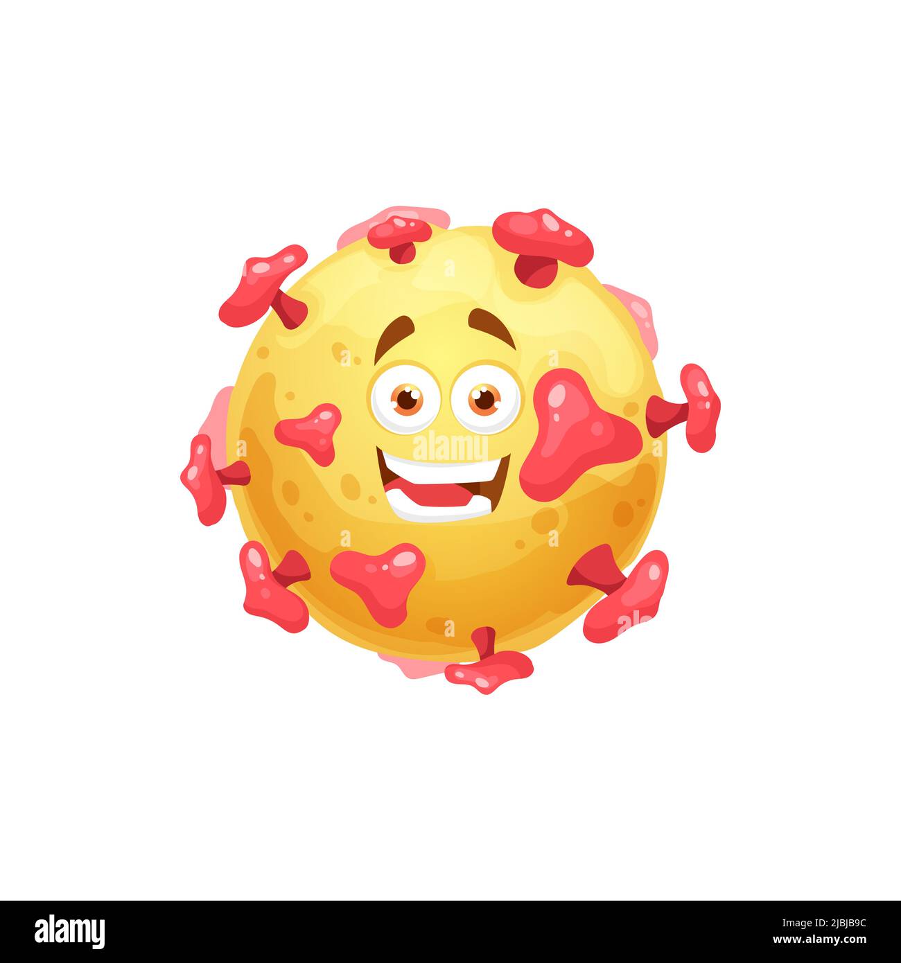 Cartoon corona virus character, vector coronavirus with funny face ...