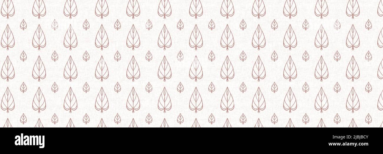Gender neutral foliage leaf seamless raster border. Simple whimsical 2 ...