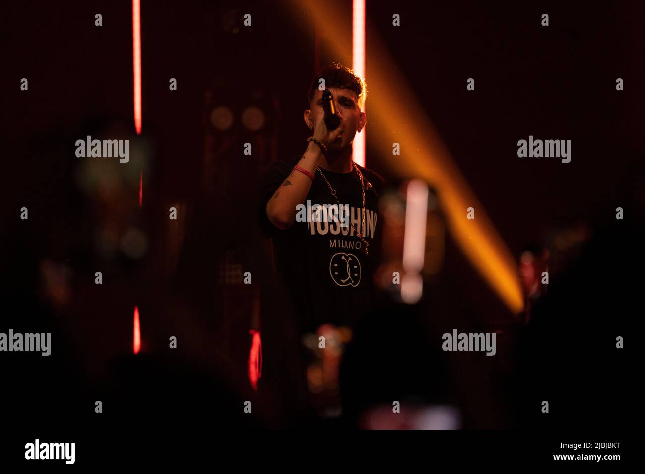 August 6, 2020, Naples, Italy: Aka7even, a famous Italian singer in ...