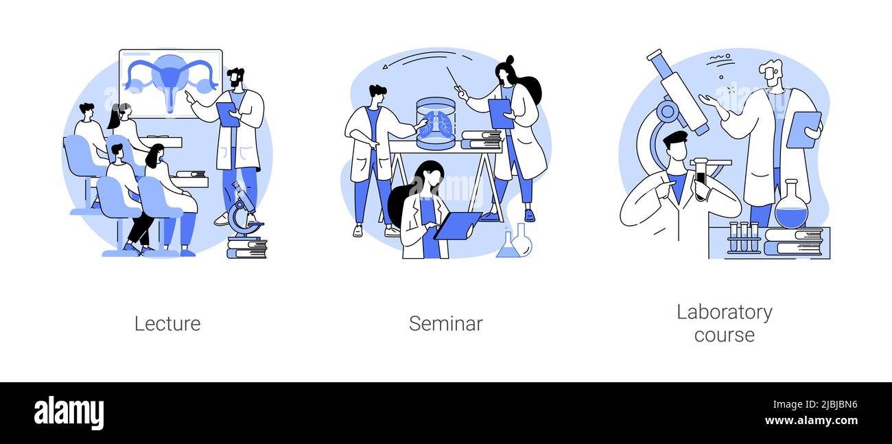 Medical college classes isolated cartoon vector illustrations se Stock ...