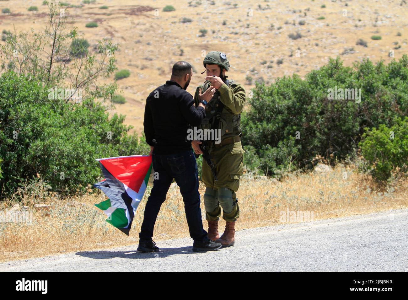 May 27, 2022, Jordan Valley, West bank, Palestine: An Israeli soldier ...