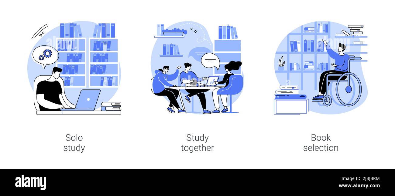 Library isolated cartoon vector illustrations se Stock Vector Image ...