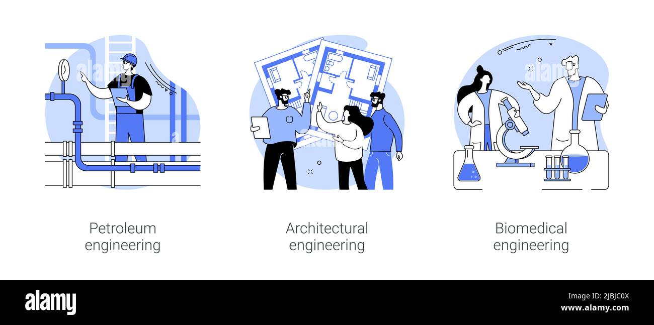 Master of Engineering management isolated cartoon vector illustrations ...