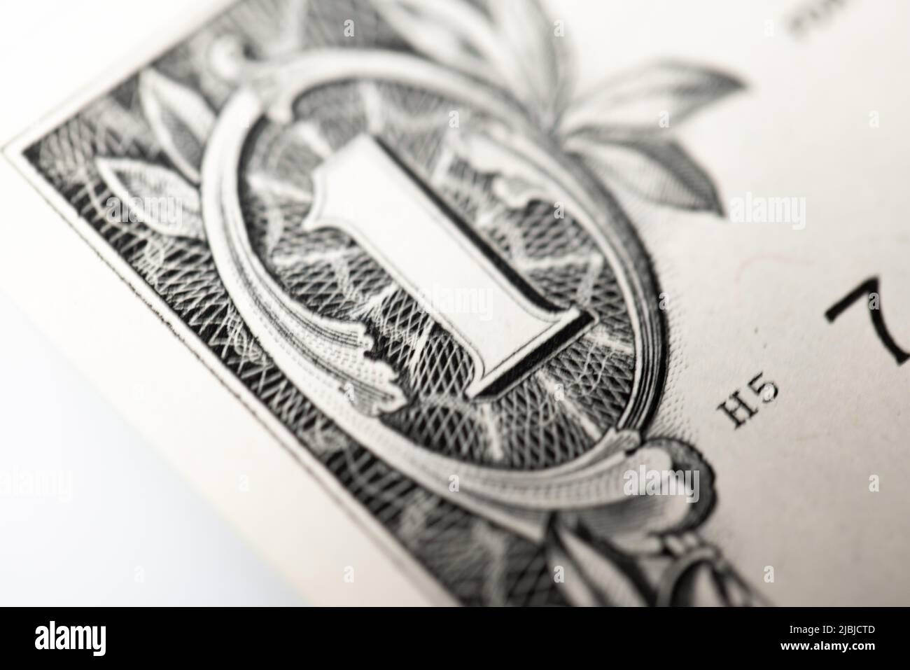 One dollar banknote, closeup of US currency. 1 dollar bill from America ...