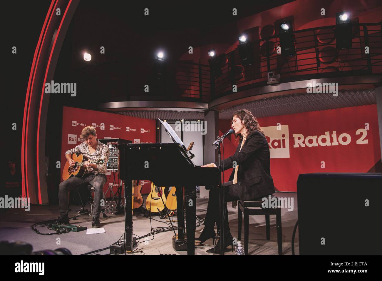 Musician Andrea Rigonat performs with his wife the singer Elisa Toffoli ...