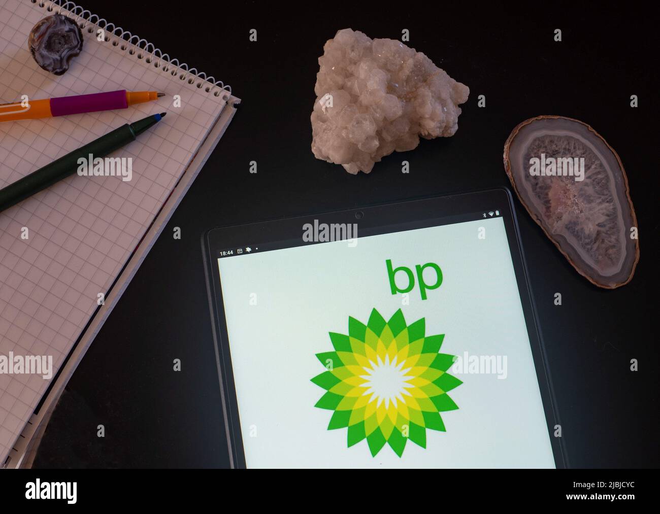 Germany. 28th May, 2022. In this photo illustration, BP plc (official ...