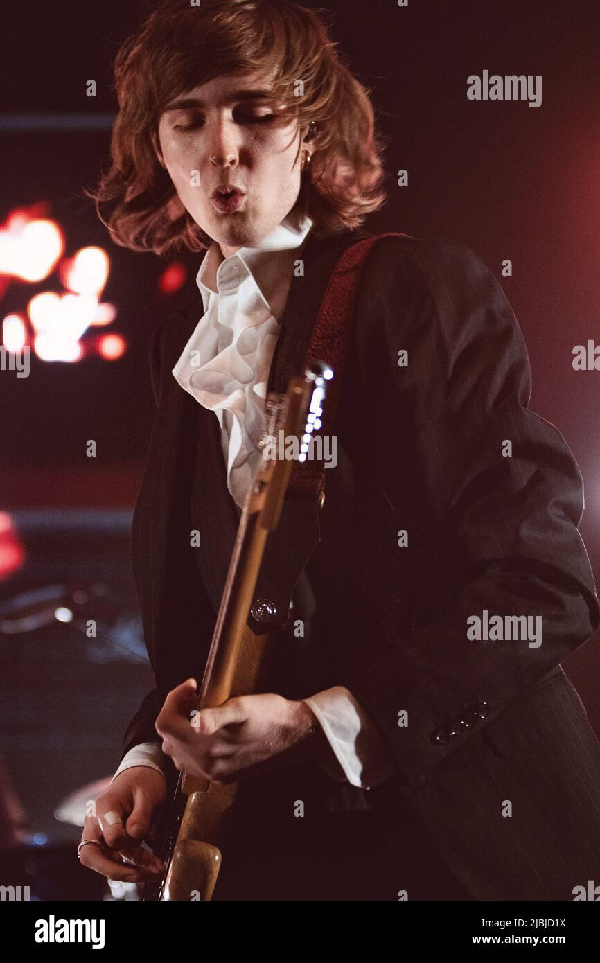 Thomas Raggi performs on stage with is band Maneskin at Atlantico in ...