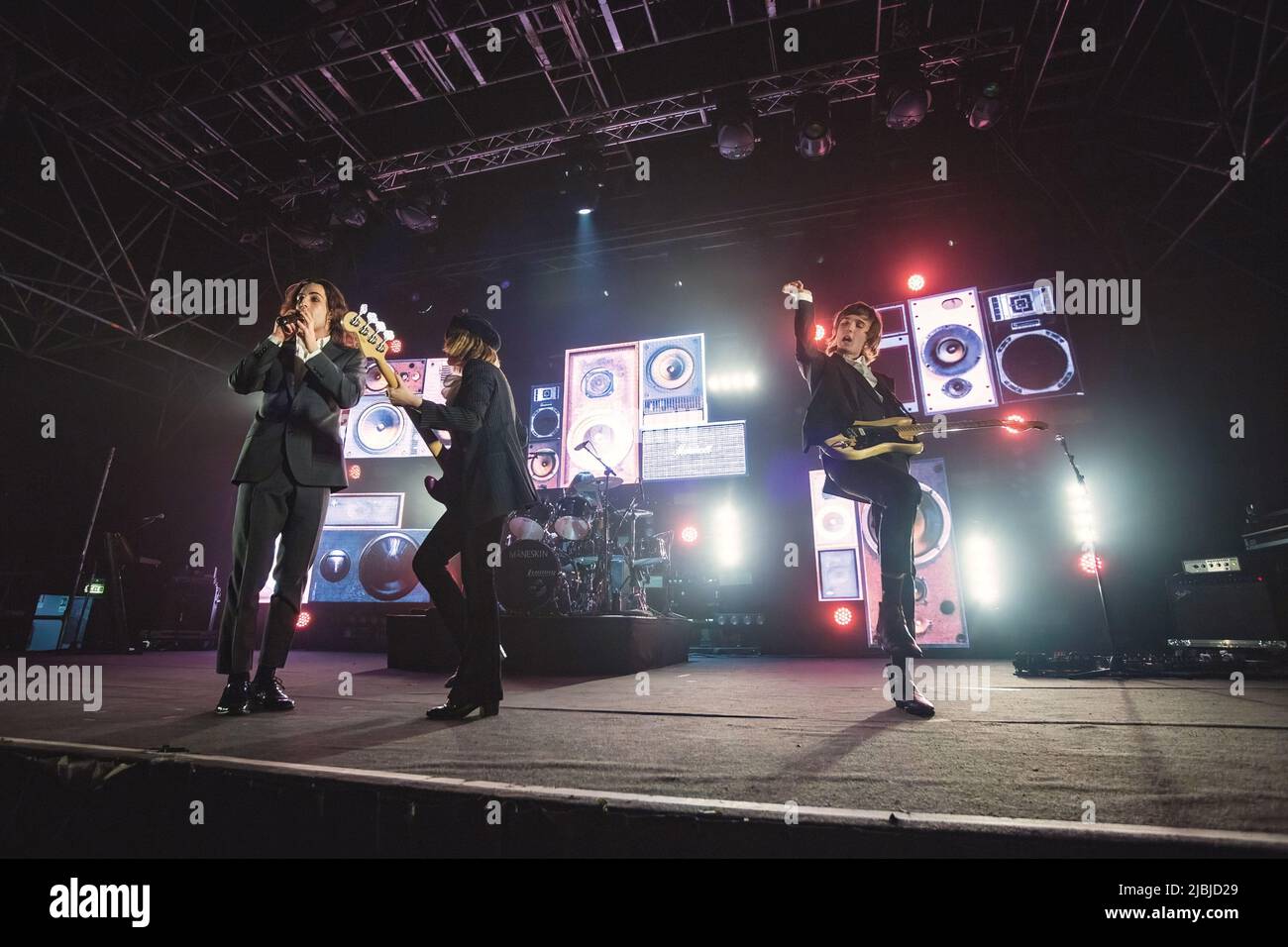 Rome, Italy. 31st Mar, 2019. Damiano David, Victoria De Angelis and ...