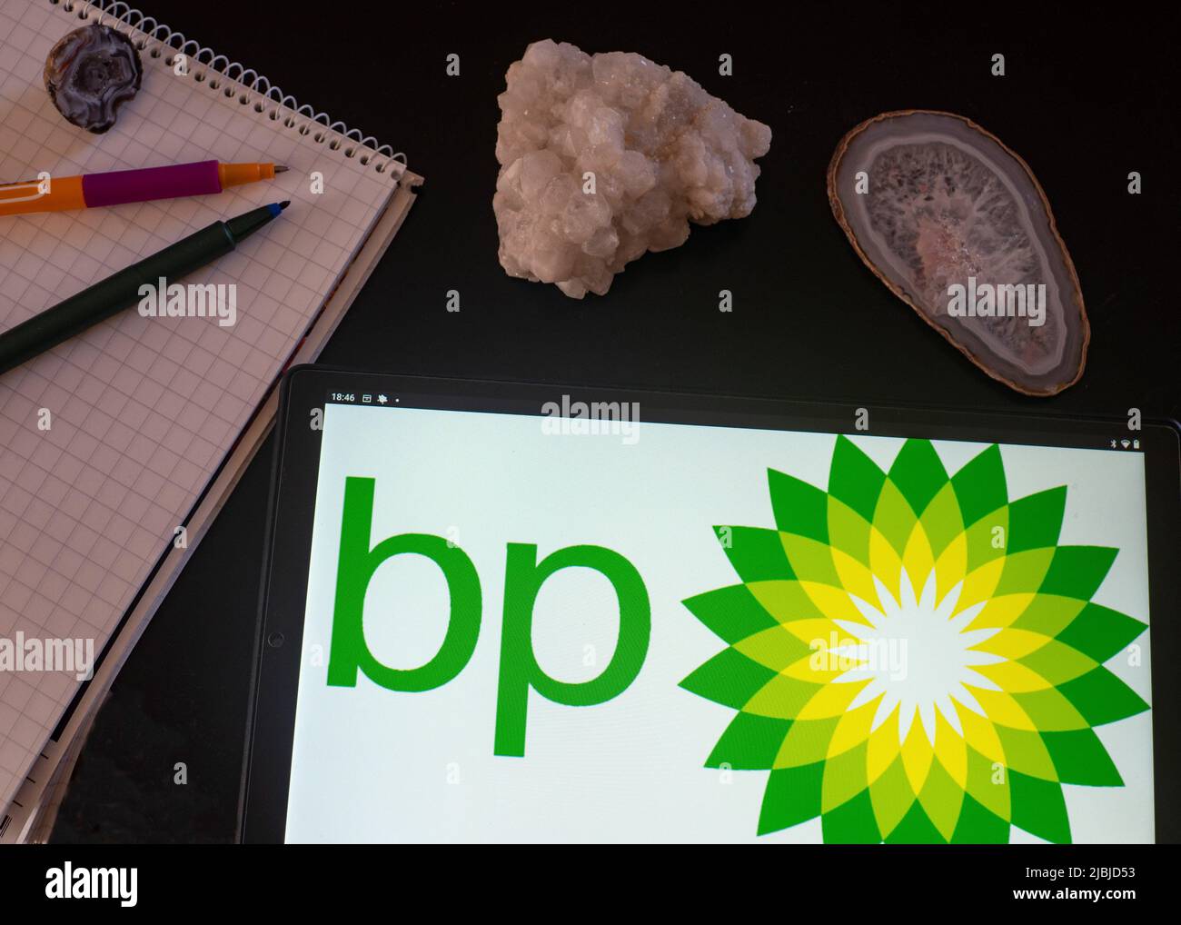 Germany. 28th May, 2022. In this photo illustration, BP plc (official ...