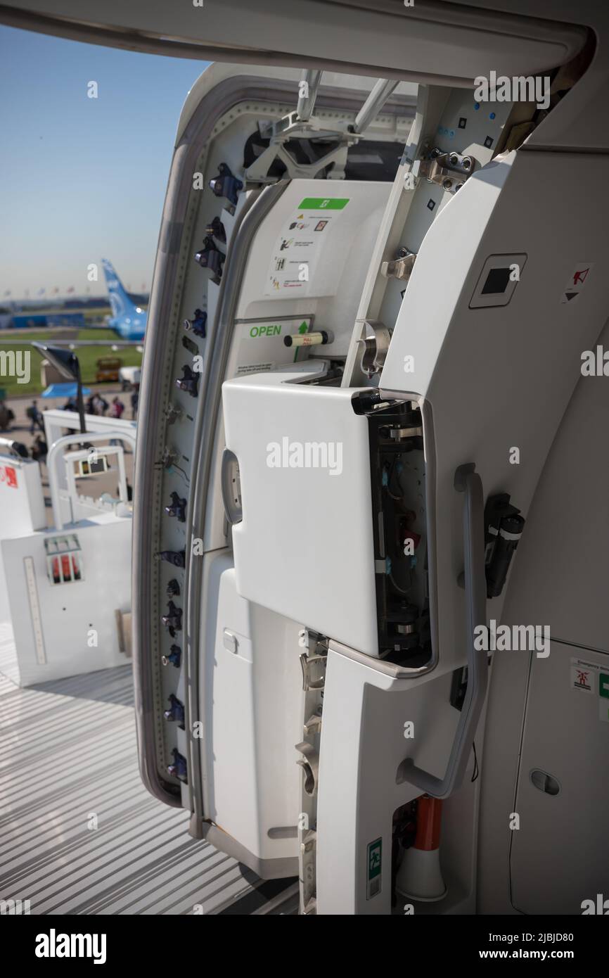 An entering on the board of the airplane - the door opened Stock Photo ...