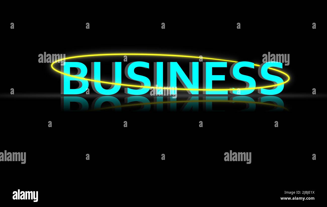 business text 3d on black background. business illustration, 3d art ...