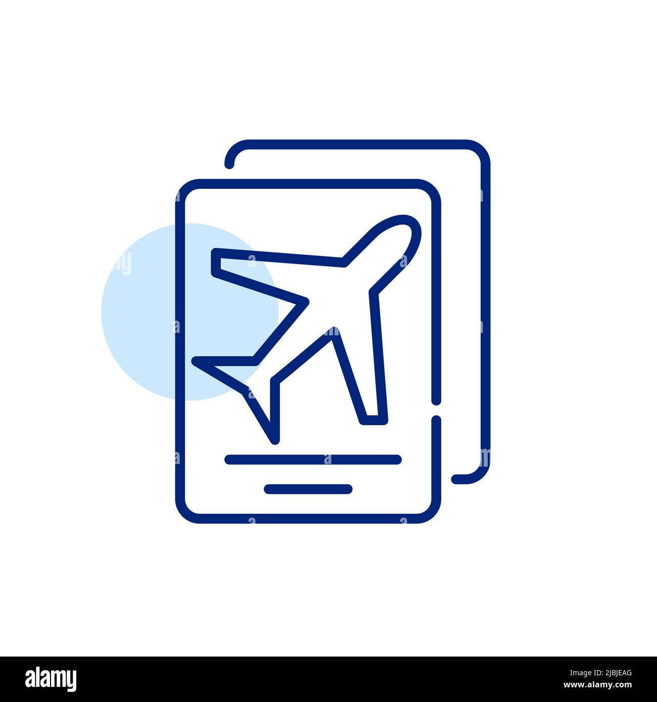 International travel passport with plane symbol. Pixel perfect ...