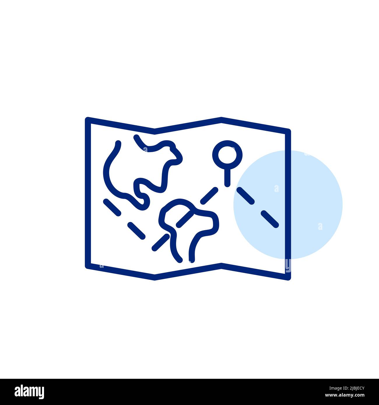 Route on the map with pin to show the destination. Pixel perfect ...