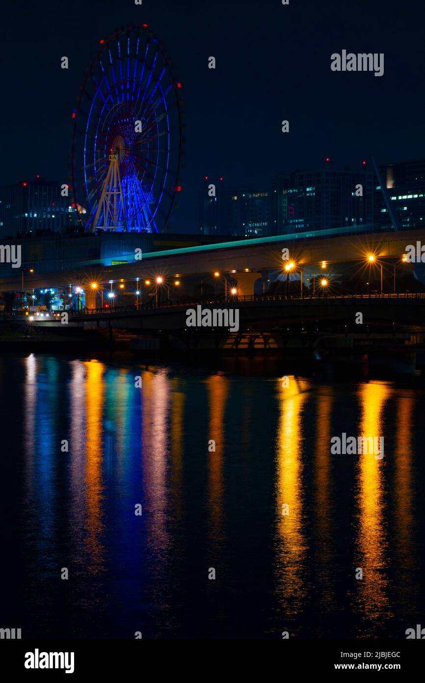 Ferris wheel night motion lights fun park ride hi-res stock photography ...