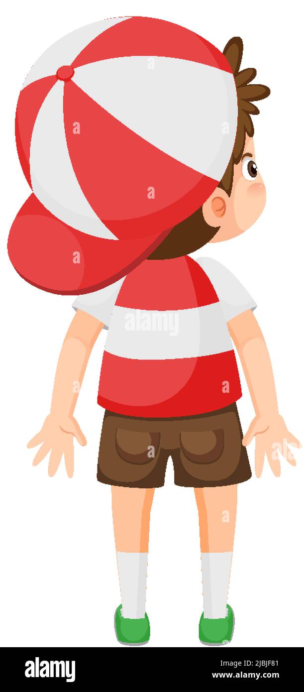 Back of a little boy cartoon character illustration Stock Vector Image ...