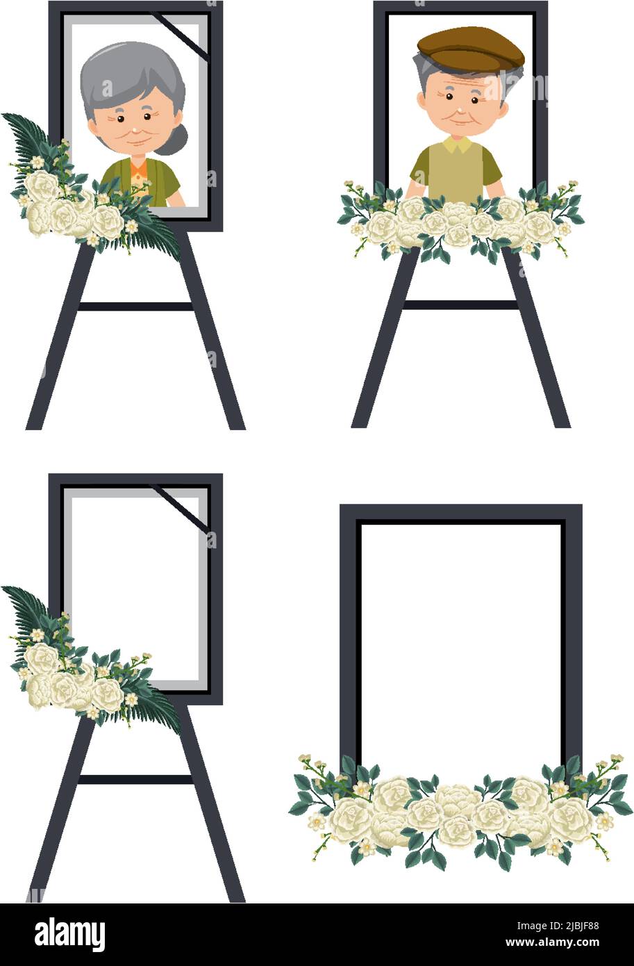 Portrait of deceased person set illustration Stock Vector Image & Art ...