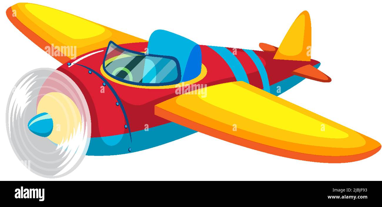 Cute colourful airplane on white background illustration Stock Vector ...