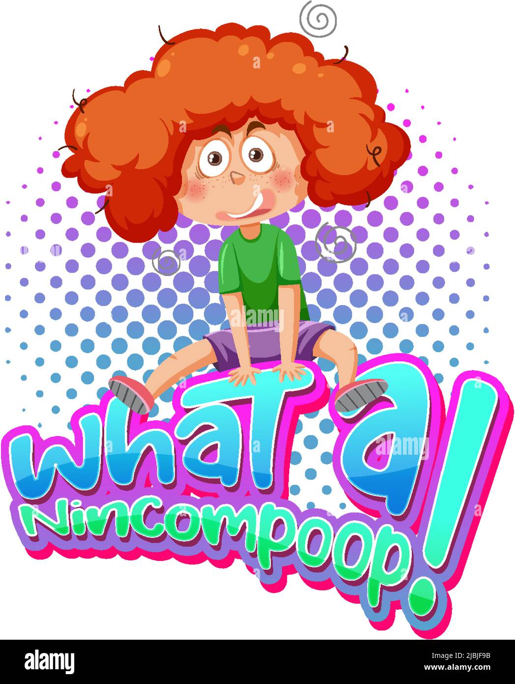 What a nincompoop word text with cartoon character illustration Stock ...