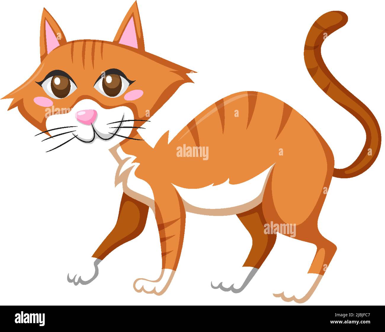 Orange cat in cartoon style illustration Stock Vector Image & Art - Alamy