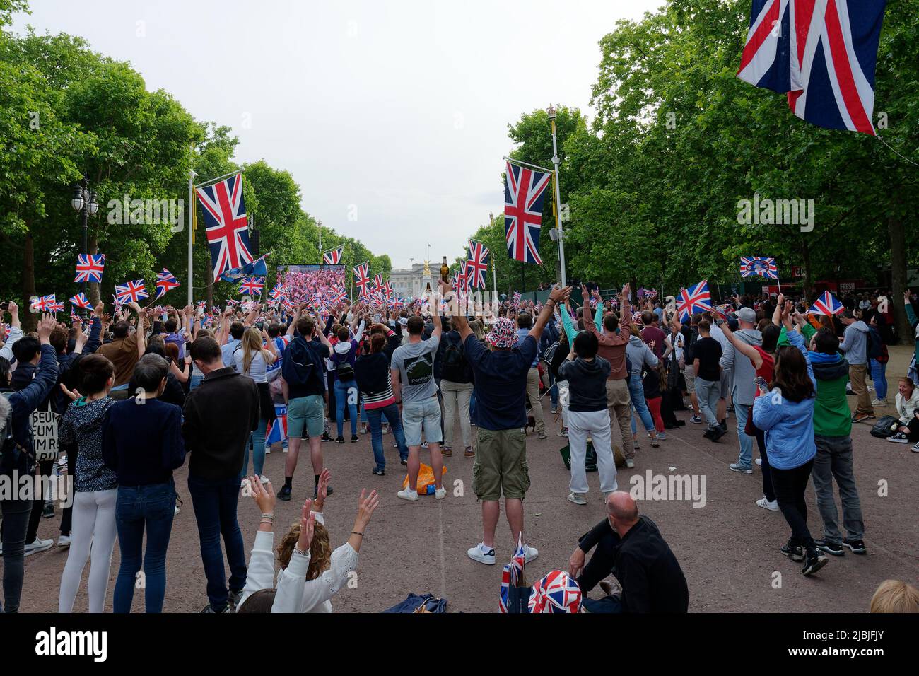 The mall london crowd flags hi-res stock photography and images - Alamy