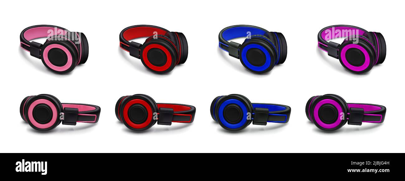 White headphones side view Stock Vector Images - Alamy