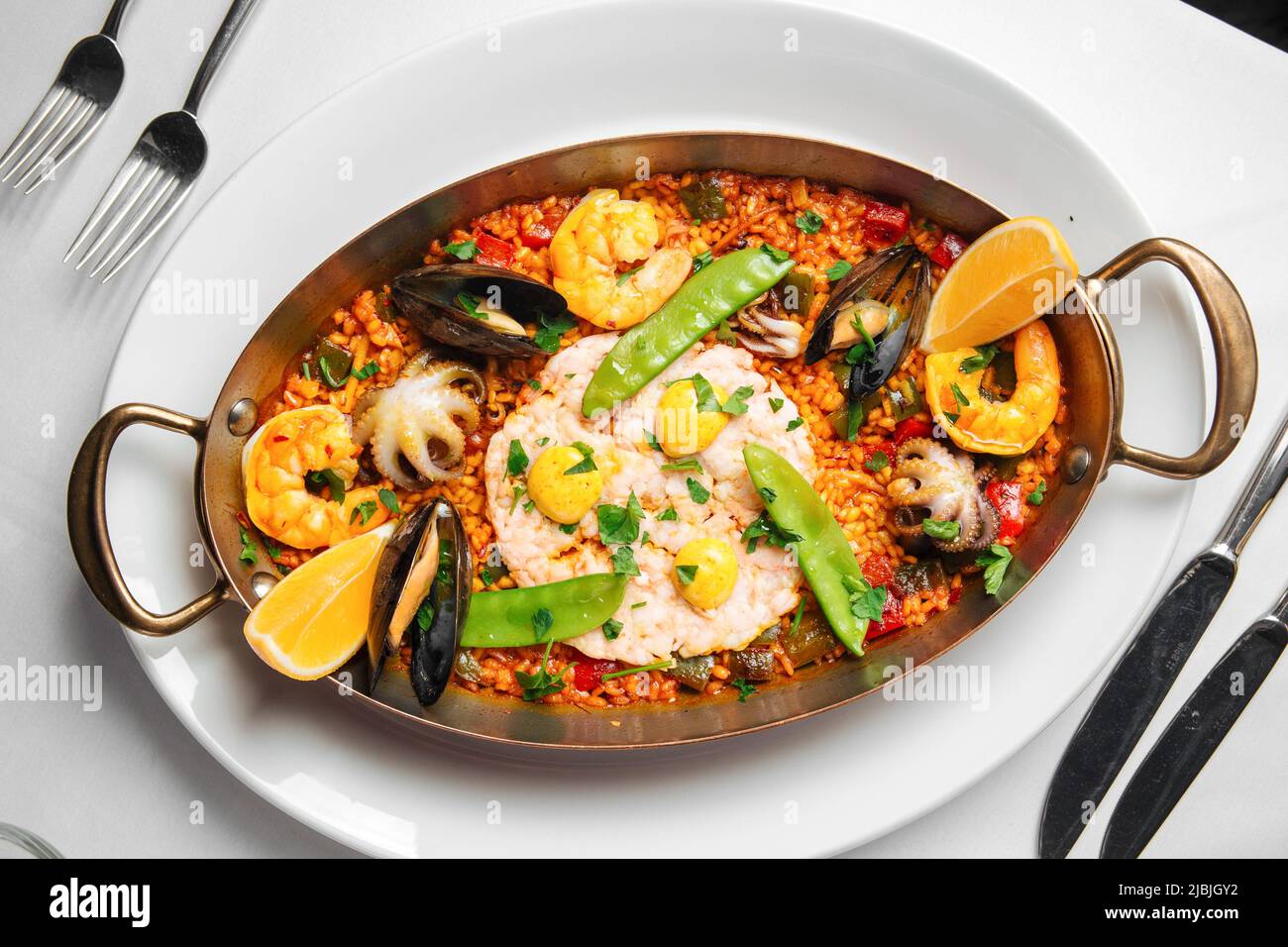 Top view seafood dish hi-res stock photography and images - Alamy