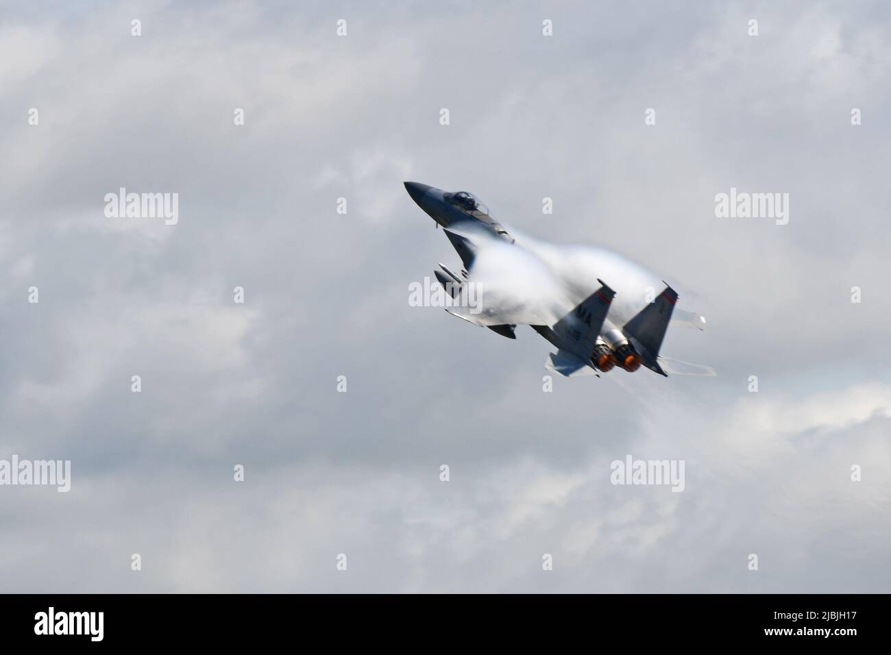 A U.S. Air Force F-15C Eagle, assigned to the 104th Fighter Wing, takes ...