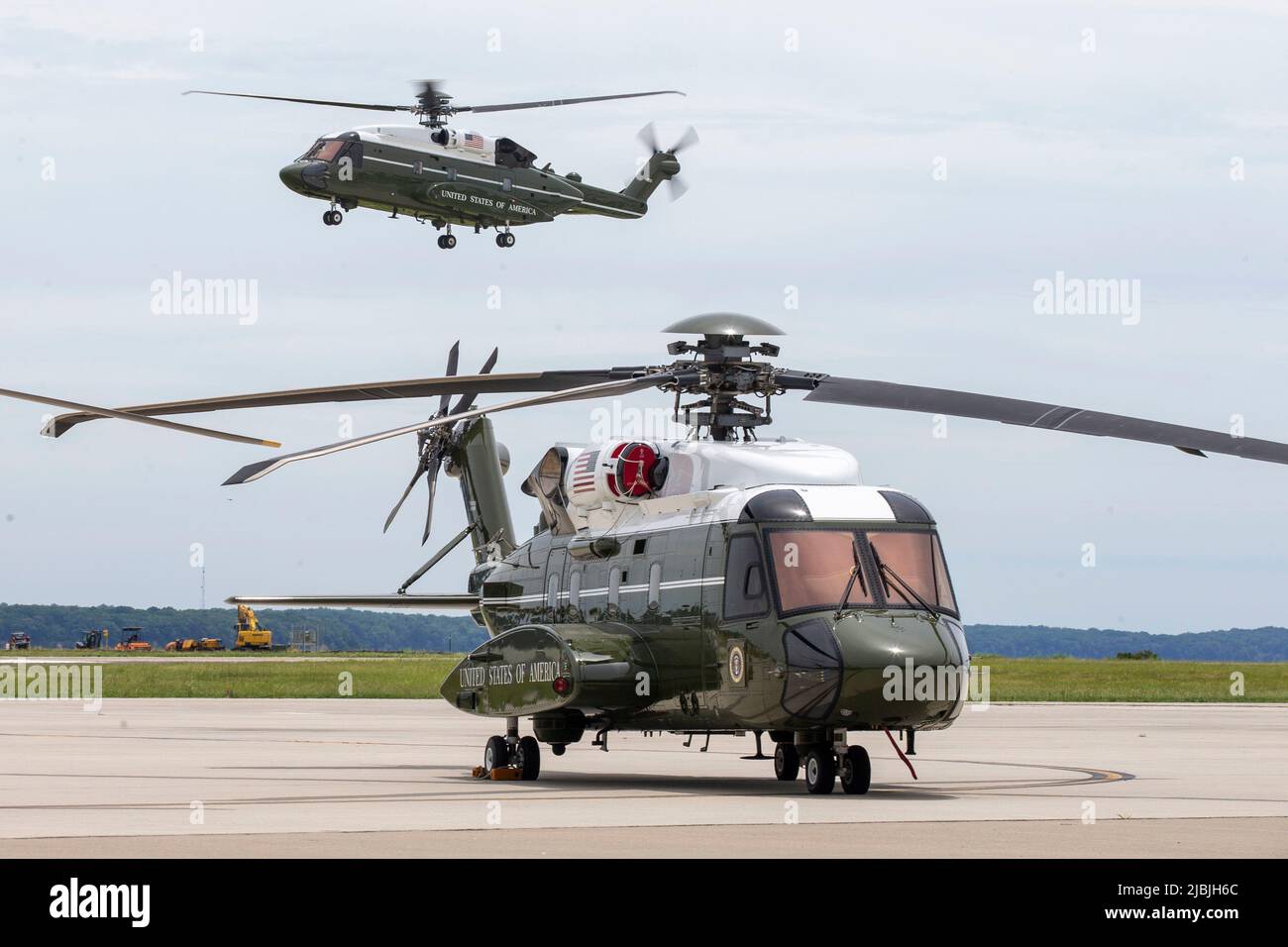 U.S. Marine Corps VH-92A conduct a fly by during the Marine Helicopter ...