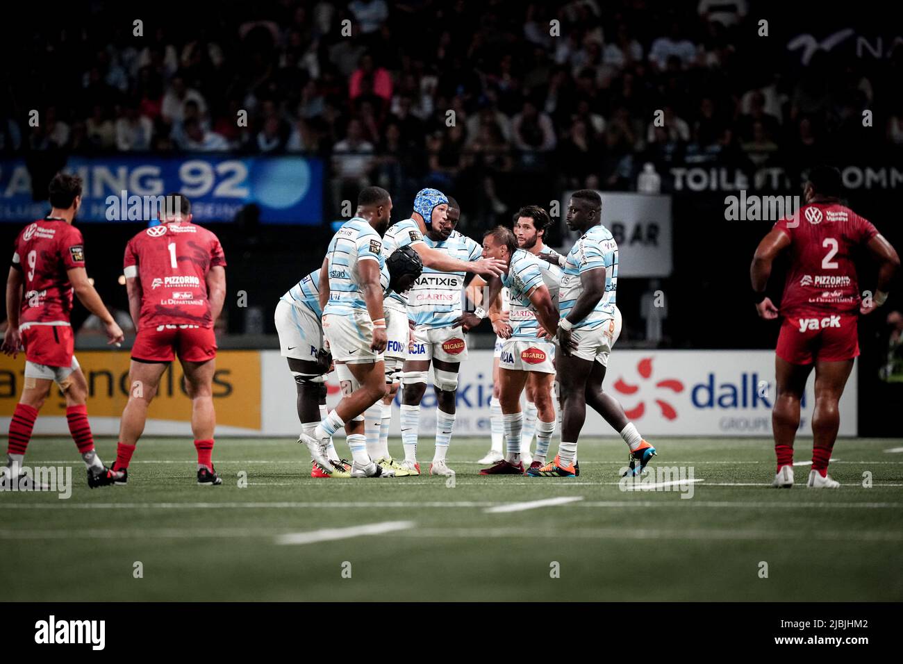 Racing 92 players during the rugby TOP 14 match between Racing 92 (R92 ...