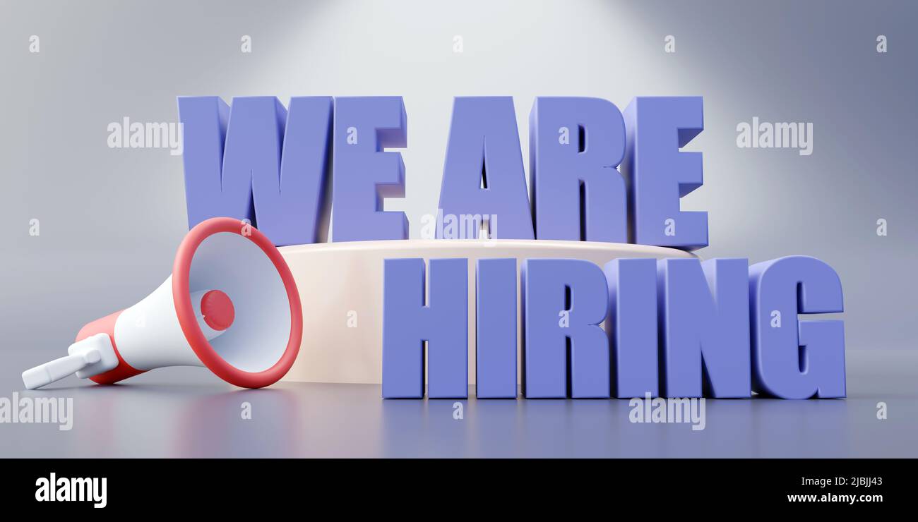 We Are Hiring sign. Business vacancy text. Staff wanted announcement ...