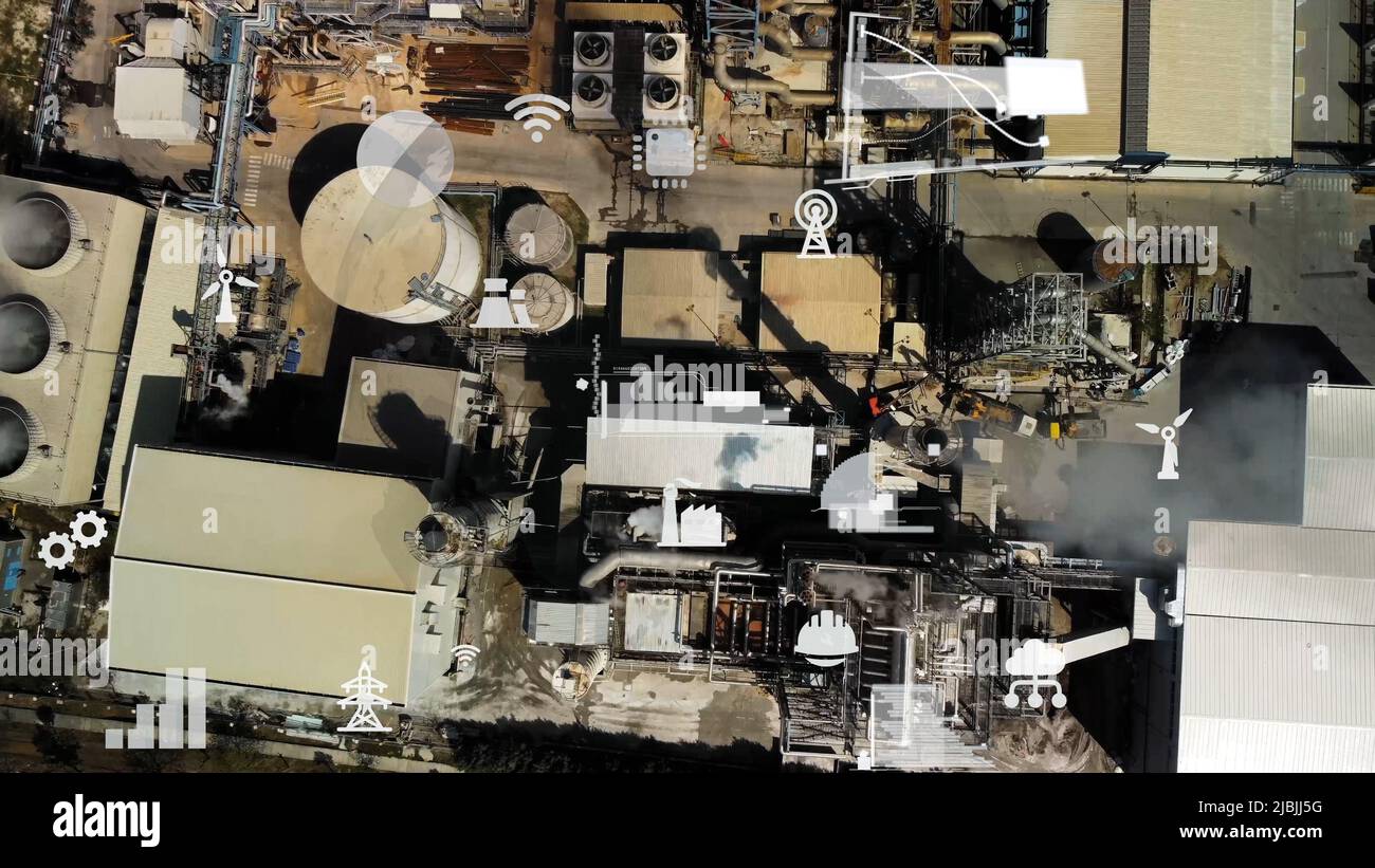 Smart factory concept. Communication network. INDUSTRY4.0 Stock Photo ...