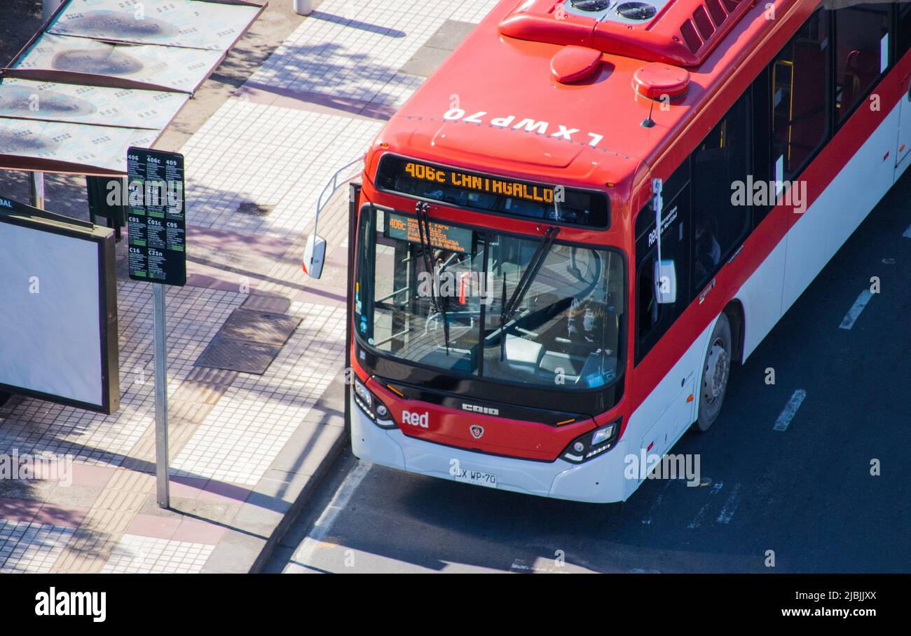Bus in Santiago, Chile Stock Photo - Alamy