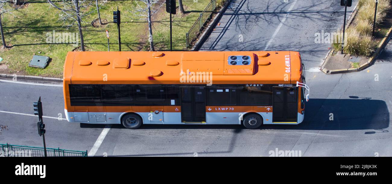 Bus in Santiago, Chile Stock Photo - Alamy