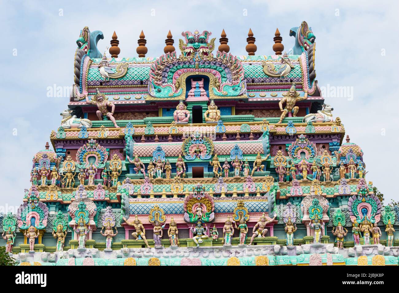 Closeup View of Gopuram at Sri Ranganatha Swamy Temple, Srirangam ...